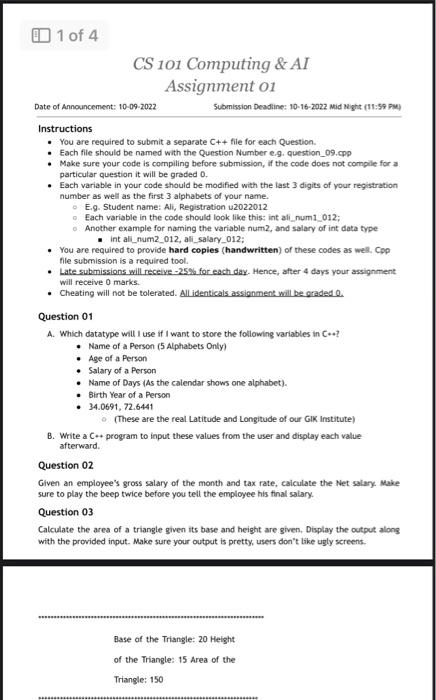 Solved Instructions - You are required to submit a separate | Chegg.com