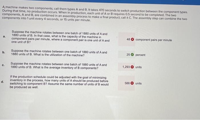 Solved A machine makes two components; call them types A and | Chegg.com