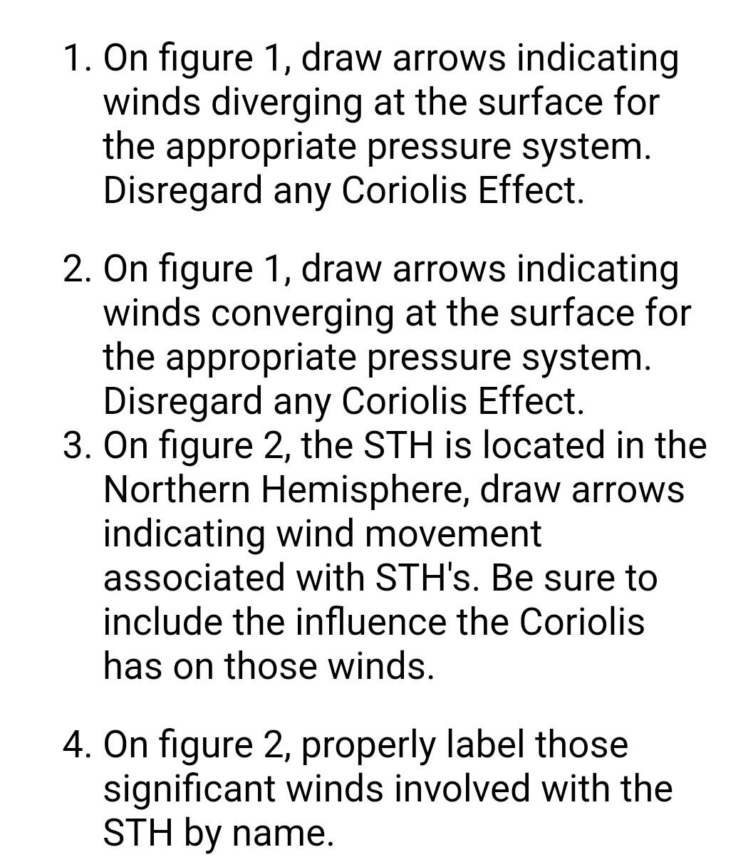 Solved 1. On figure 1, draw arrows indicating winds | Chegg.com