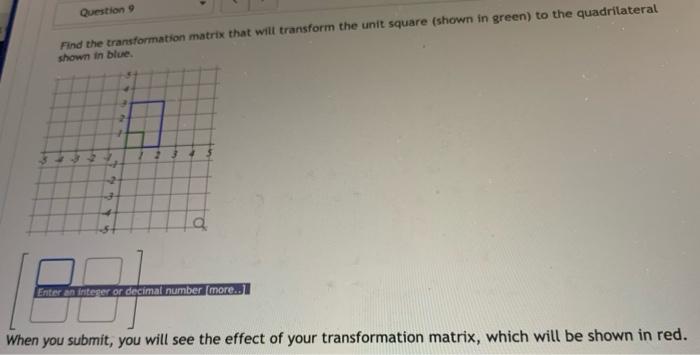 Solved Question 9 Find the transformation matrix that will | Chegg.com