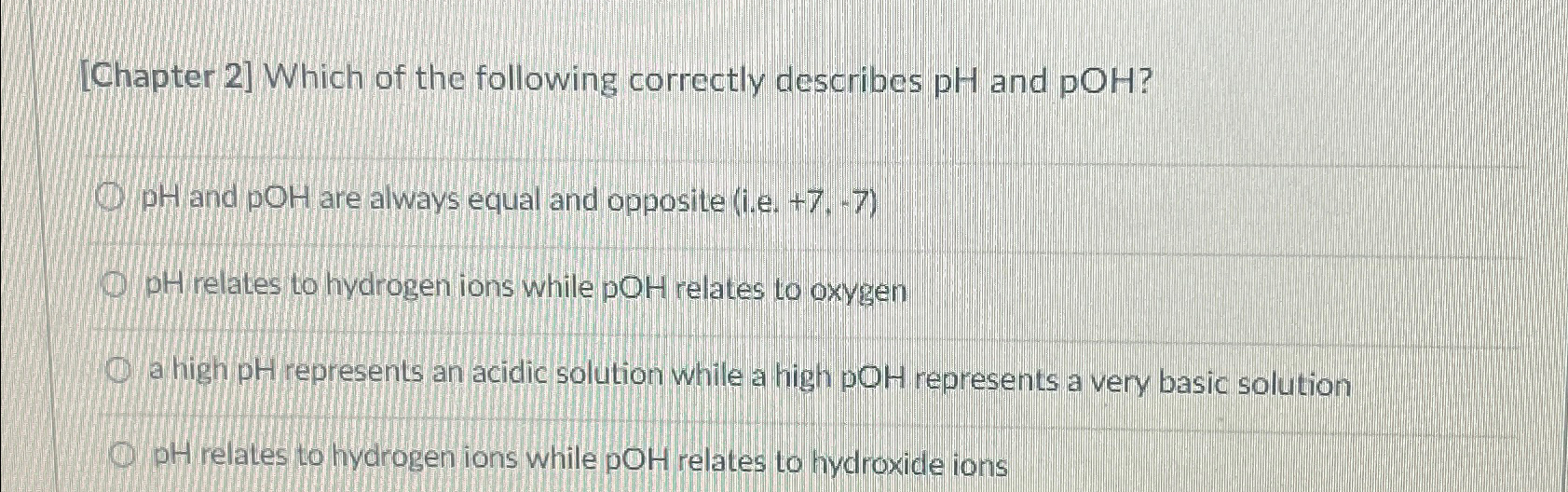 Solved [Chapter 2] ﻿Which of the following correctly | Chegg.com