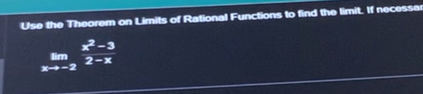 Solved Use the Theorem on Limits of Rational Functions to | Chegg.com