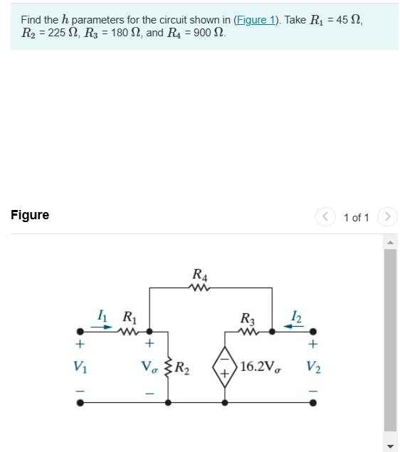 Solved Find the h ﻿parameters for the circuit shown | Chegg.com