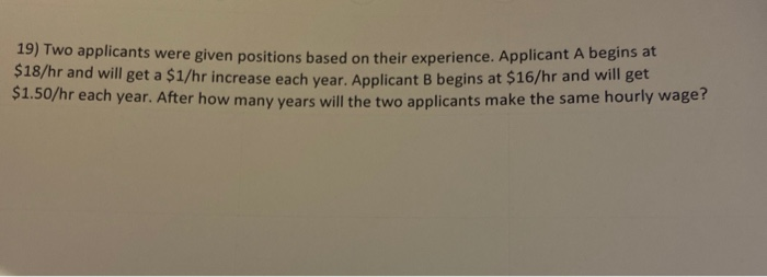 Solved 19) Two applicants were given positions based on | Chegg.com
