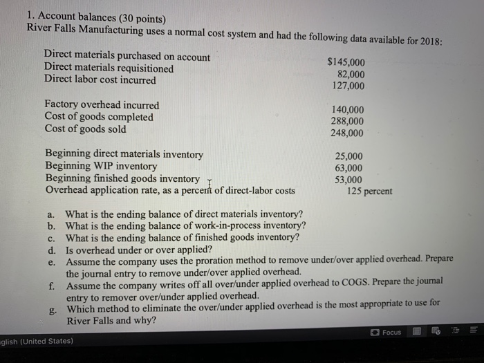 Solved 1 Account Balances 30 Points River Falls Chegg solved-1-account-balances-30-points-river-falls-chegg