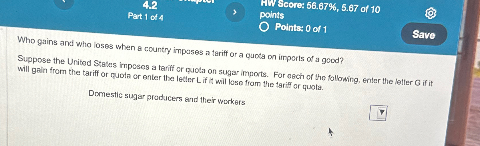 Solved 4.2HW Score: 56.67%,5.67 ﻿of 10Part 1 ﻿of | Chegg.com