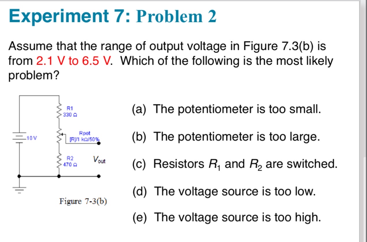 Solved Experiment 7: Problem 2Assume that the range of | Chegg.com