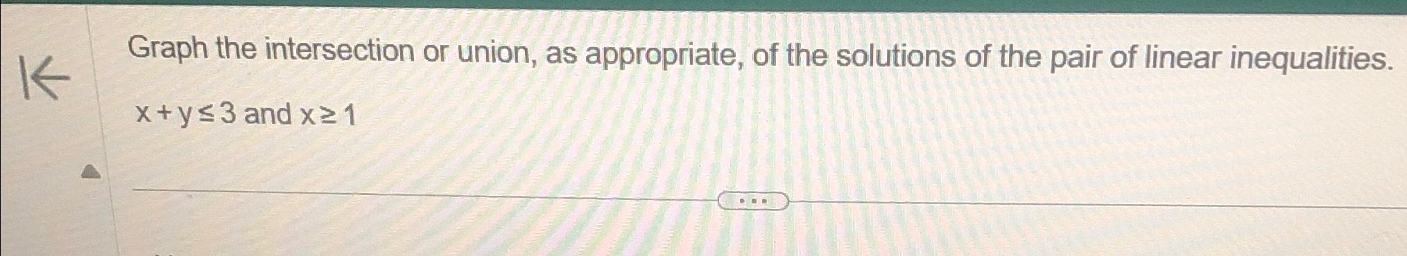 Solved Graph the intersection or union, as appropriate, of | Chegg.com