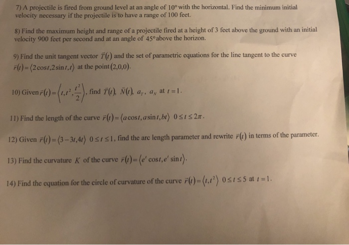 Solved 7) A projectile is fired from ground level at an | Chegg.com