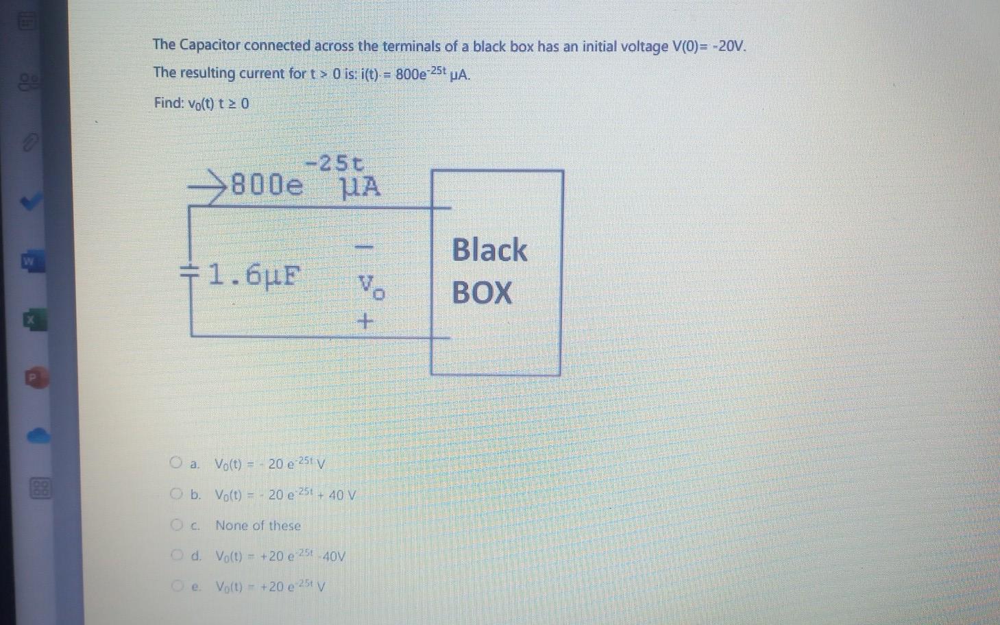 Solved The Capacitor connected across the terminals of a | Chegg.com