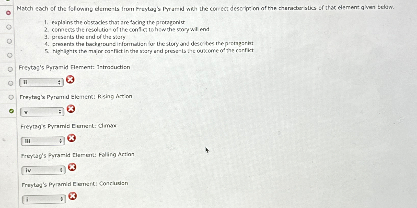 Solved Match each of the following elements from Freytag's | Chegg.com