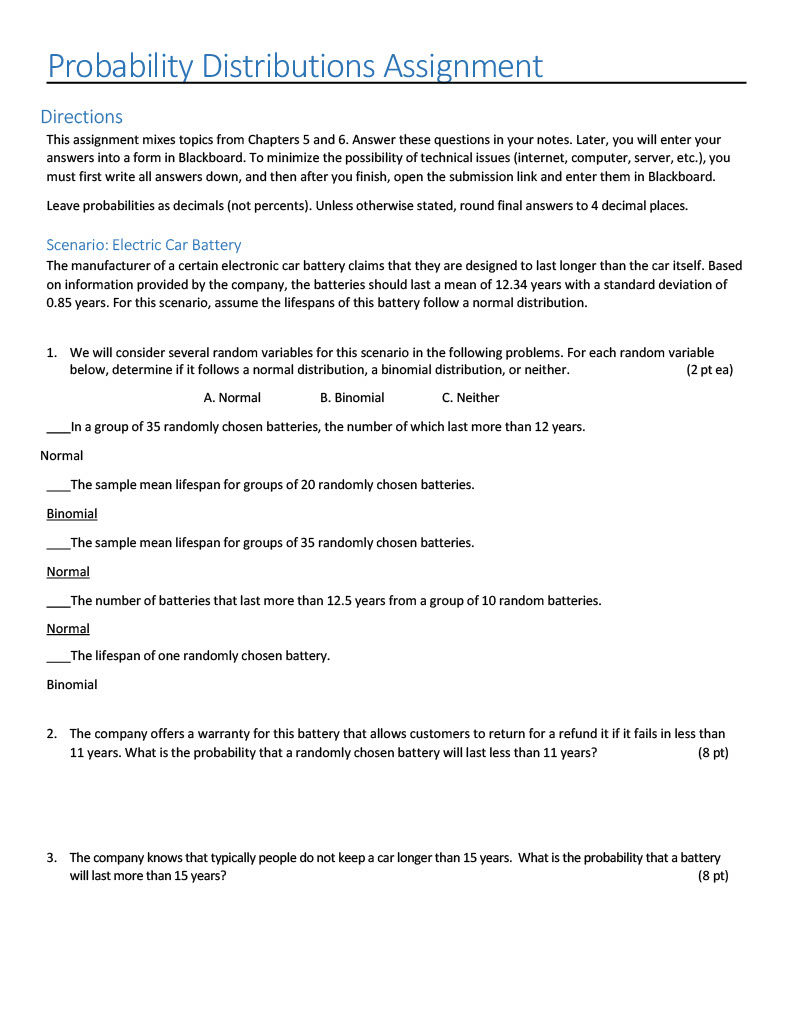 Solved Probability Distributions AssignmentDirectionsThis | Chegg.com