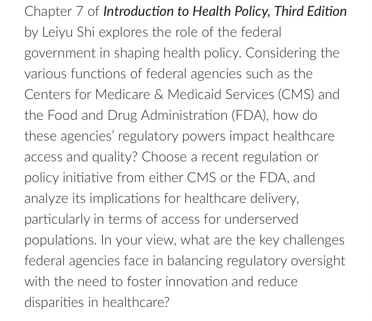 Solved Chapter 7 ﻿of Introduction to Health Policy, Third | Chegg.com