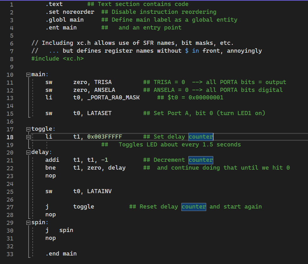 Solved Please write for the PIC32MM0064GPL036 ﻿use MIPS | Chegg.com