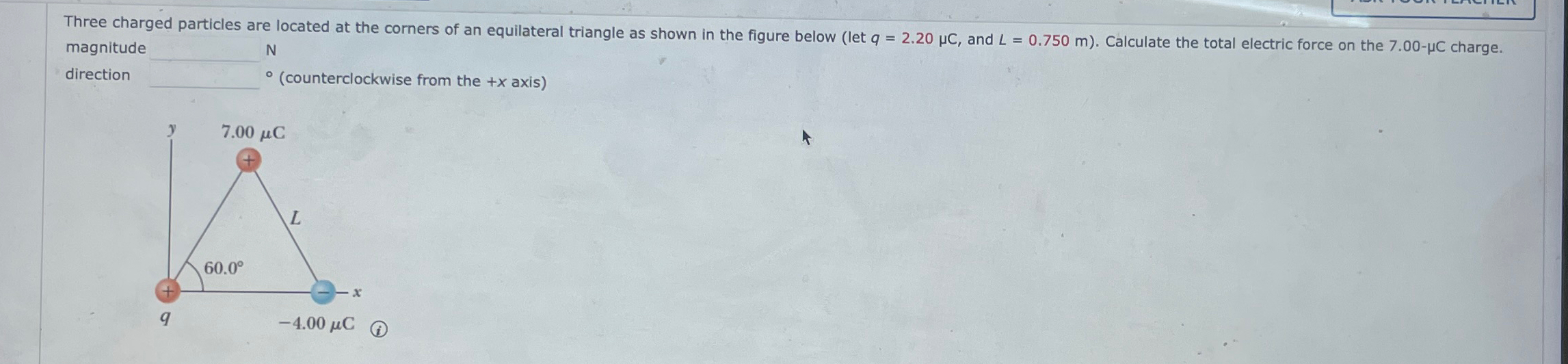 Solved Three Charged Particles Are Located At The Corners Of