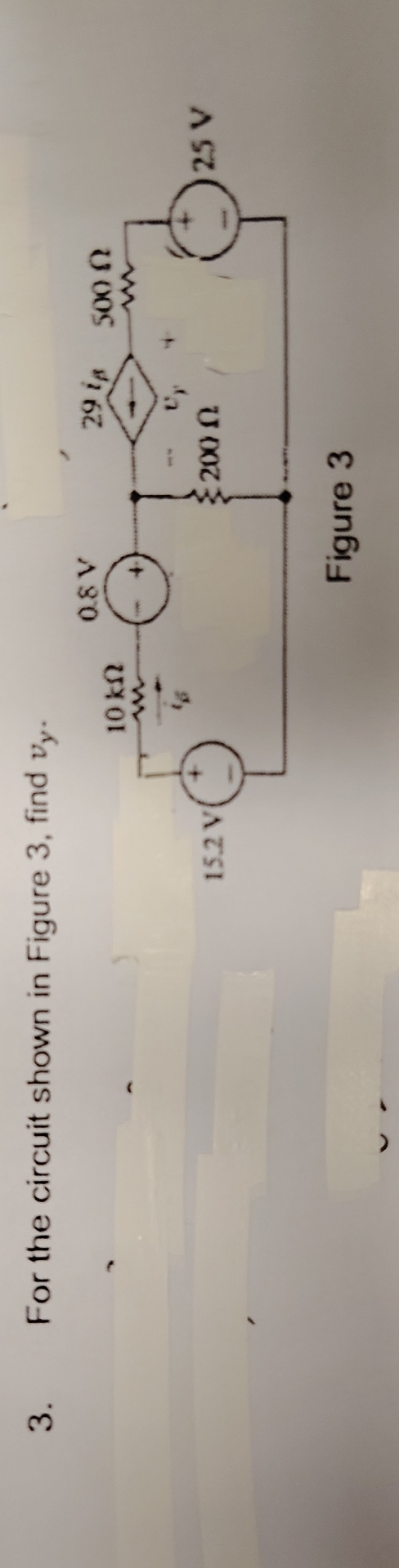 Solved For the circuit shown in Figure 3, ﻿find vy.Figure 3 | Chegg.com