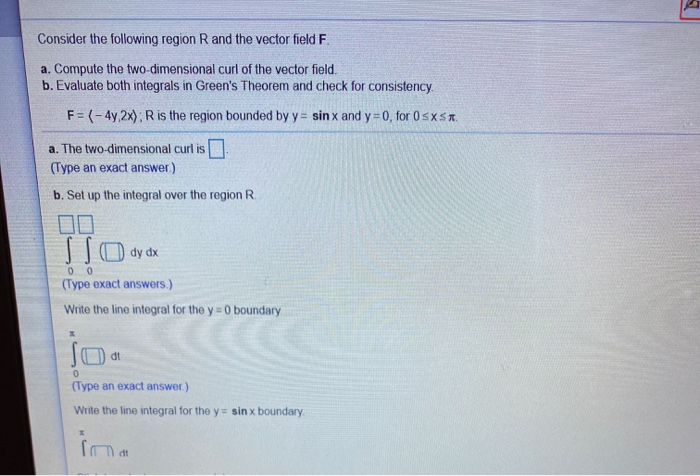 Solved Consider the following region and the vector field F. | Chegg.com