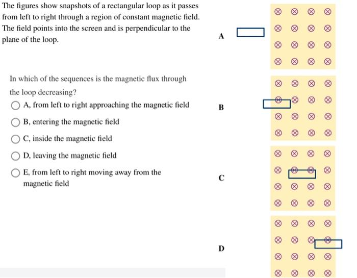 Solved The figures show snapshots of a rectangular loop as | Chegg.com