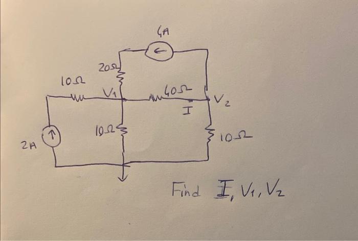 Solved Find I,V1,V2 | Chegg.com