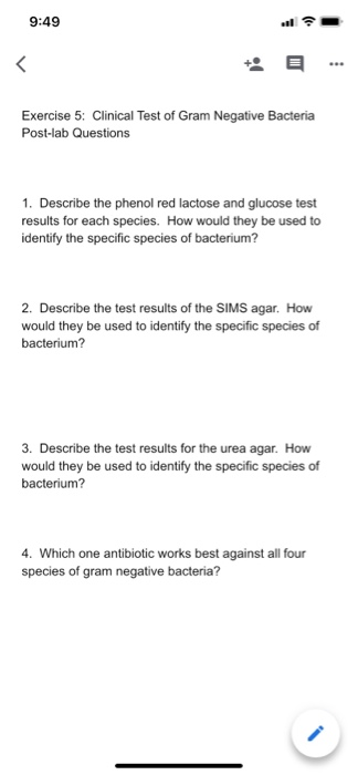 Solved Describe the phenol red lactose and glucose test | Chegg.com