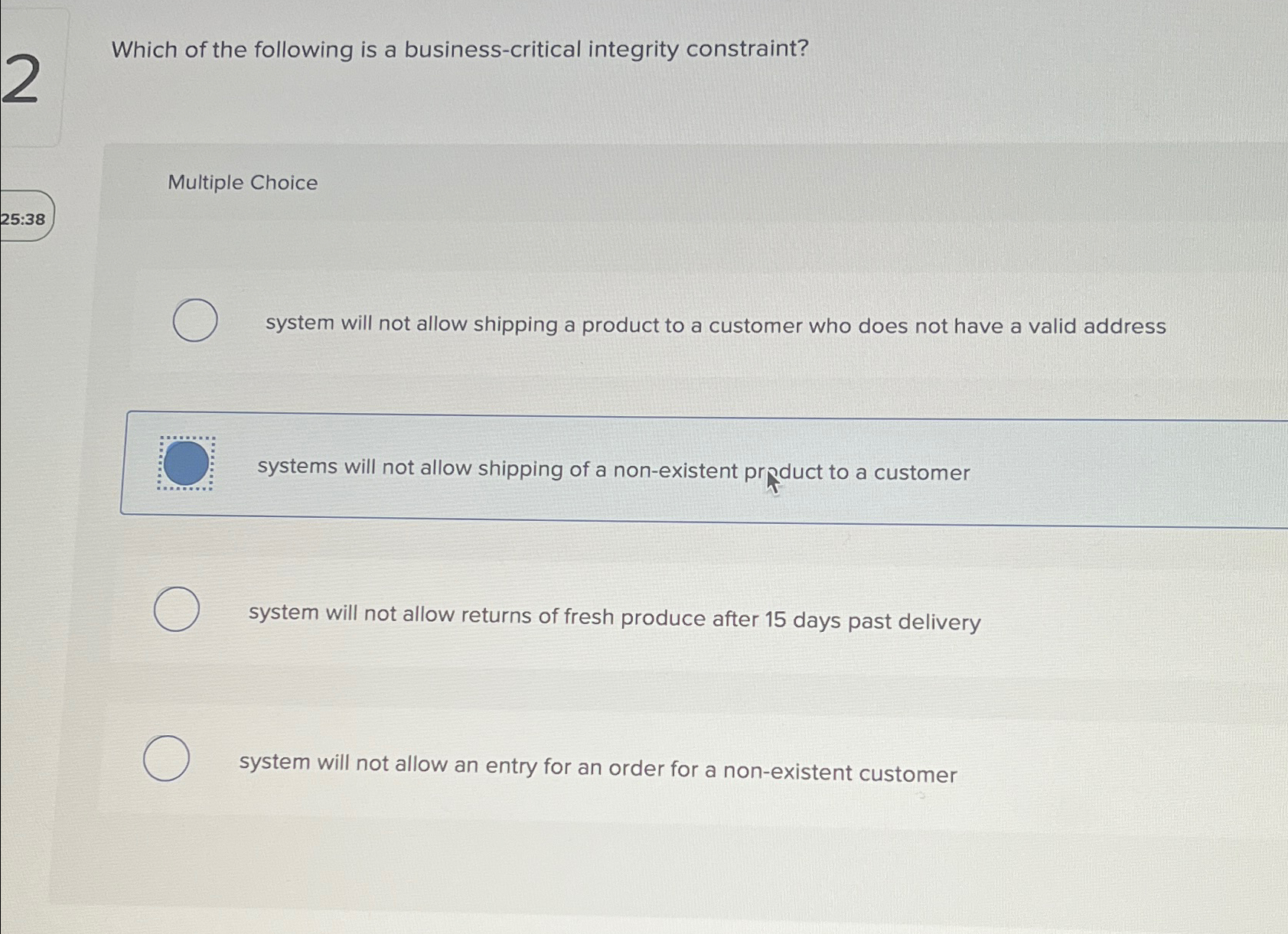 Solved Which of the following is a business-critical | Chegg.com