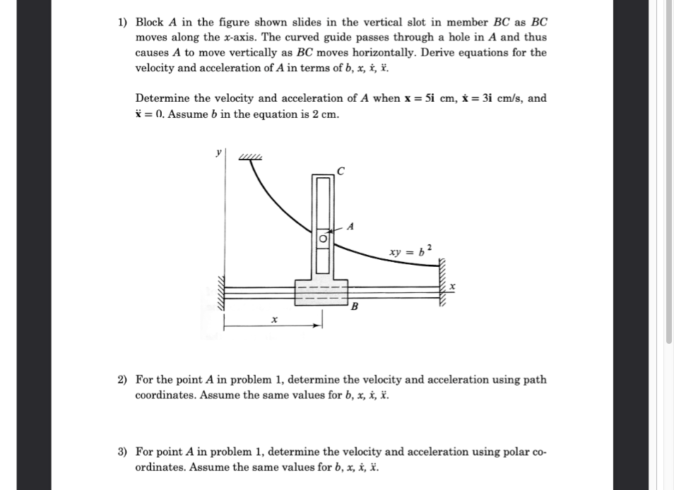 Solved Block A ﻿in the figure shown slides in the vertical | Chegg.com