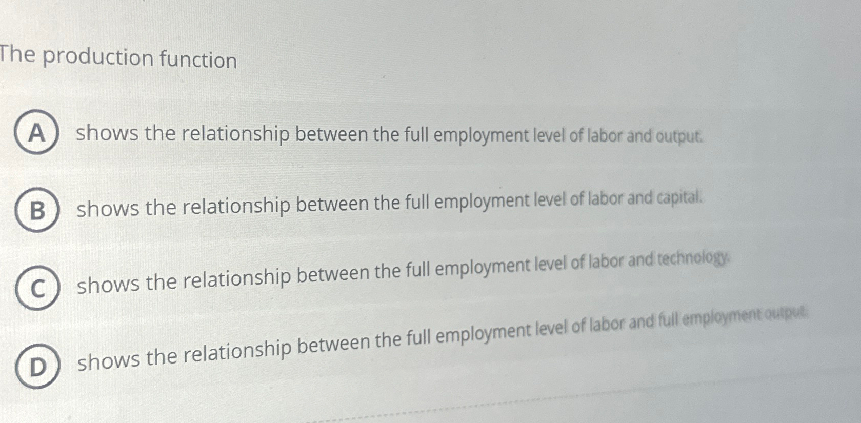 Solved The production functionshows the relationship between | Chegg.com