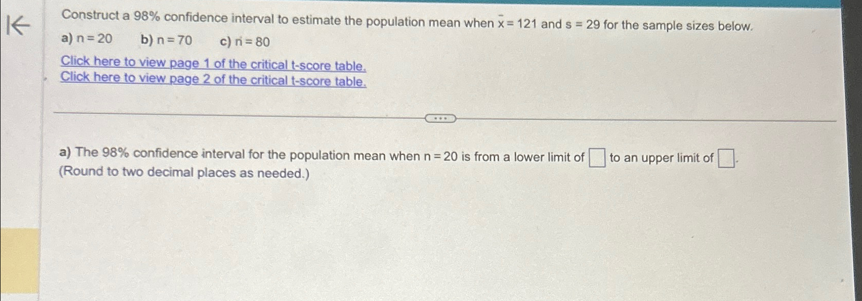 Solved Construct a 98% ﻿confidence interval to estimate the | Chegg.com