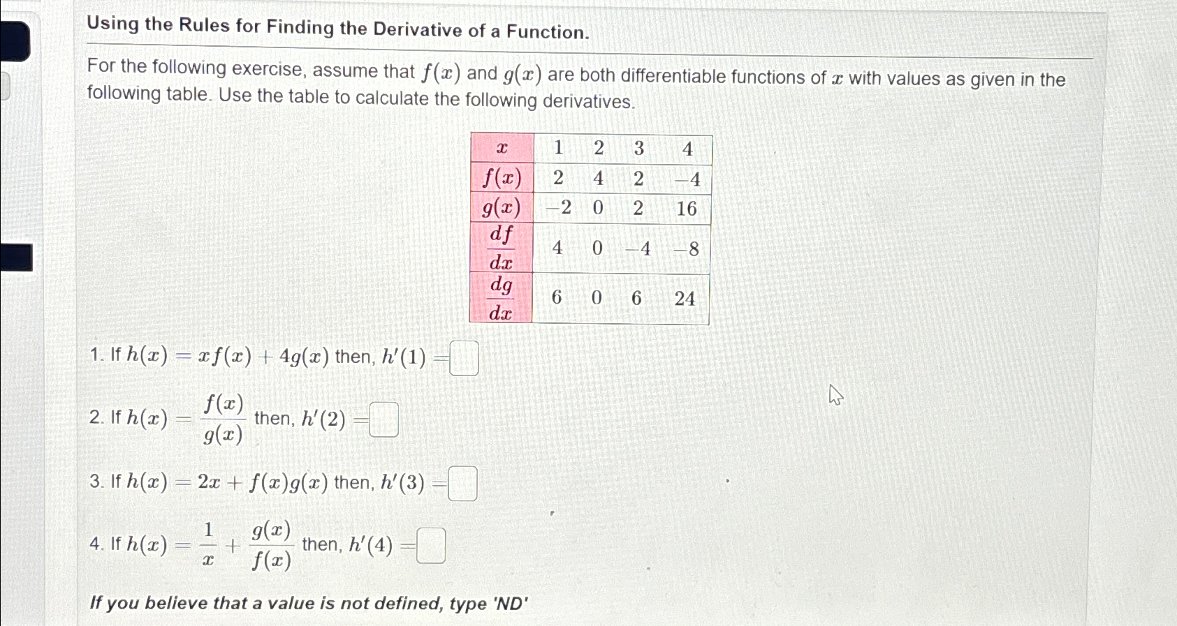 Solved Using the Rules for Finding the Derivative of a | Chegg.com