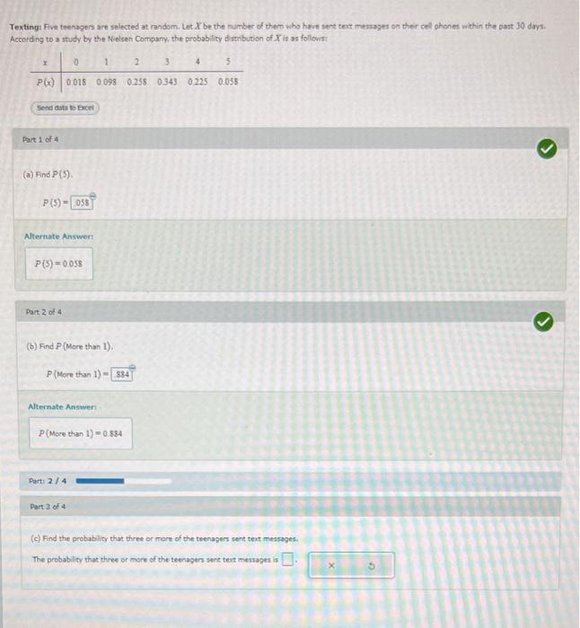 Solved Texting: Five teenagers are selected at random, let X | Chegg.com