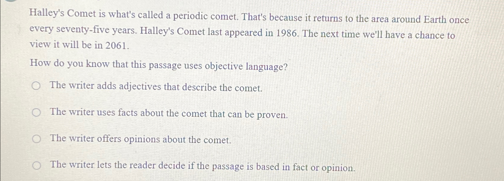 Solved Halley's Comet is what's called a periodic comet. | Chegg.com Solved Halley's Comet is what's called a periodic comet. | Chegg.com