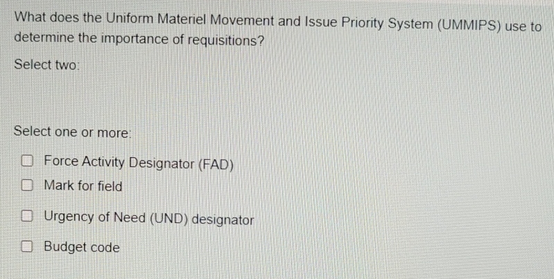 Solved What does the Uniform Materiel Movement and Issue | Chegg.com