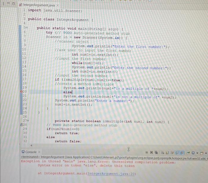 Solved The first is the error message with "else" and the | Chegg.com