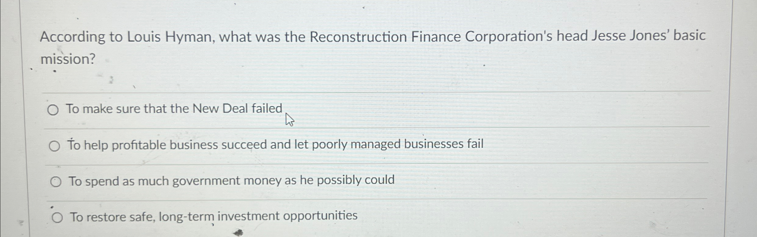 Solved According to Louis Hyman, what was the Reconstruction | Chegg.com