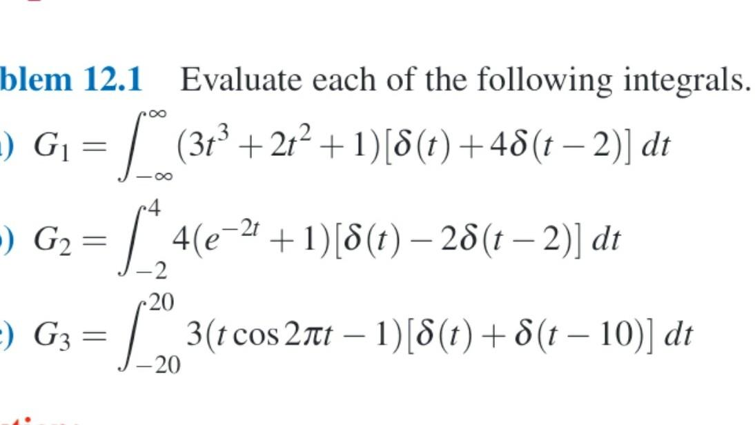 Solved blem 12.1 Evaluate each of the following integrals. | Chegg.com