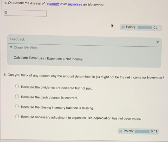 Solved 4. Determine the excess of revenues over expenses for | Chegg.com Solved 4. Determine the excess of revenues over expenses for | Chegg.com