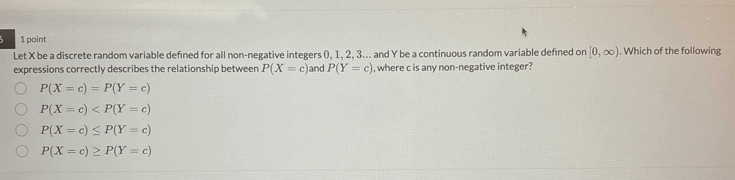 Solved 1 ﻿pointLet x ﻿be a discrete random variable defined | Chegg.com