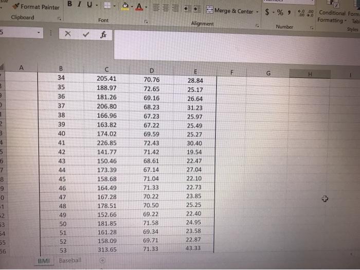 Solved Wrap Text Number Format Painter BIU. HA-Merge & | Chegg.com