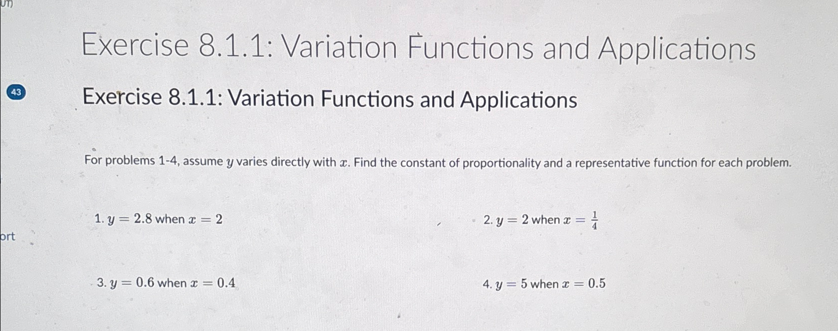 Solved Exercise 8.1.1: Variation Functions and | Chegg.com