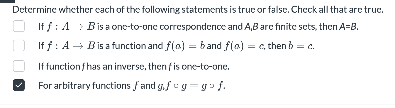 Solved Determine whether each of the following statements is | Chegg.com