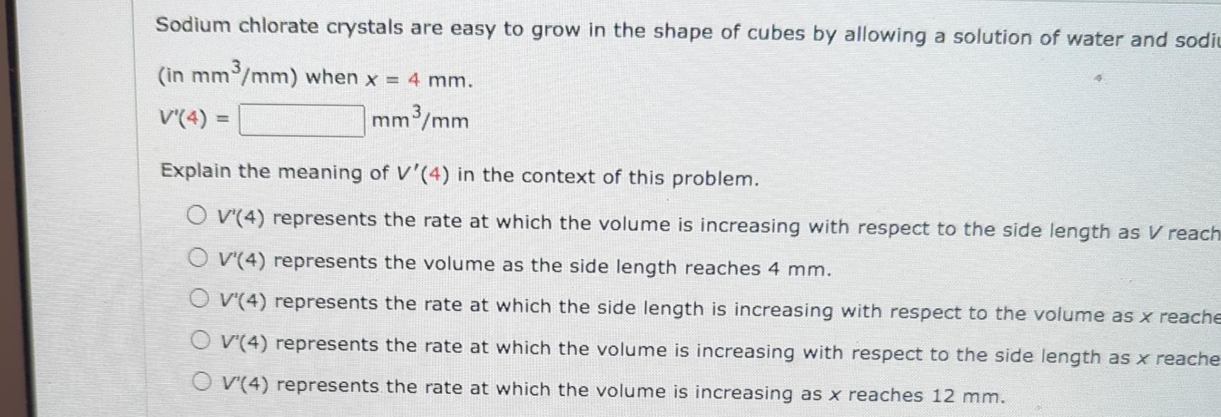 Solved Sodium chlorate crystals are easy to grow in the | Chegg.com