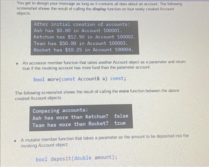 Lab 04 bank account management This lab asks you to | Chegg.com