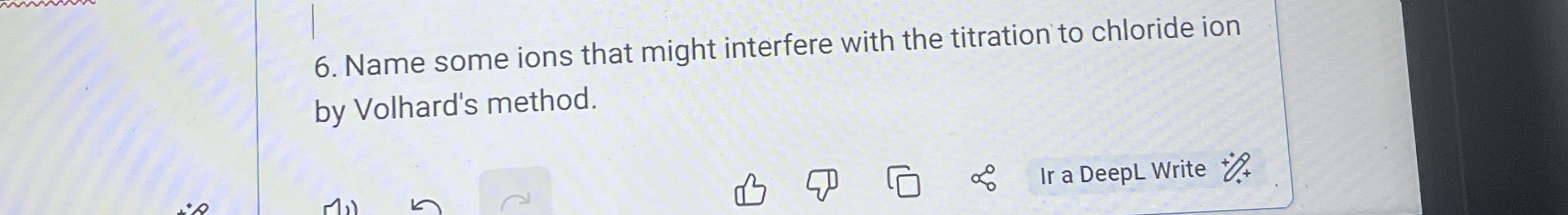 Solved Name some ions that might interfere with the | Chegg.com