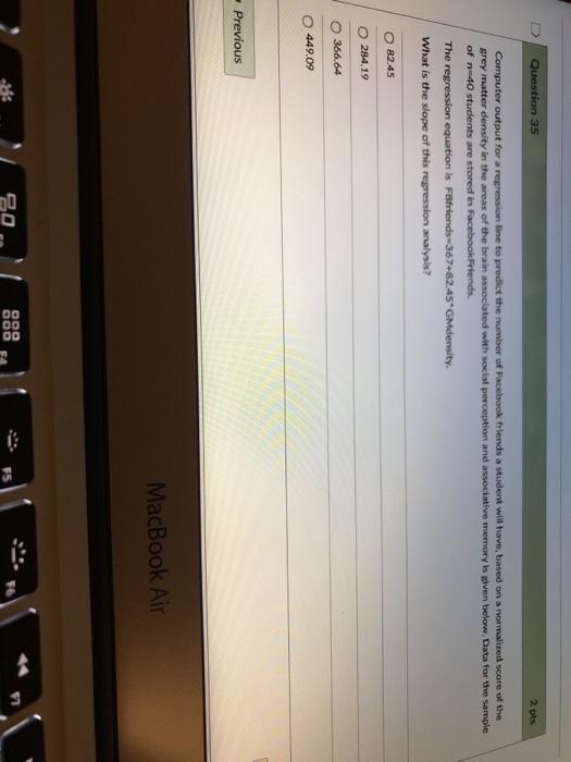 Solved Question 35 2pts Computer output for a regression | Chegg.com