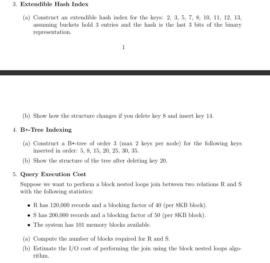 3. ﻿Extendible Hash Index (a) ﻿Construct an | Chegg.com