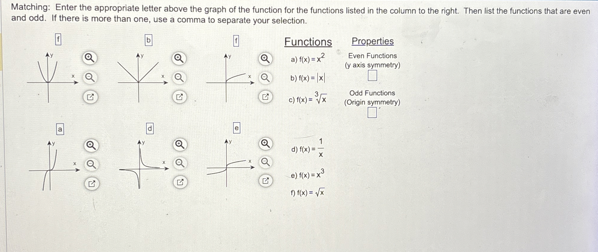 Solved Matching: Enter the appropriate letter above the | Chegg.com