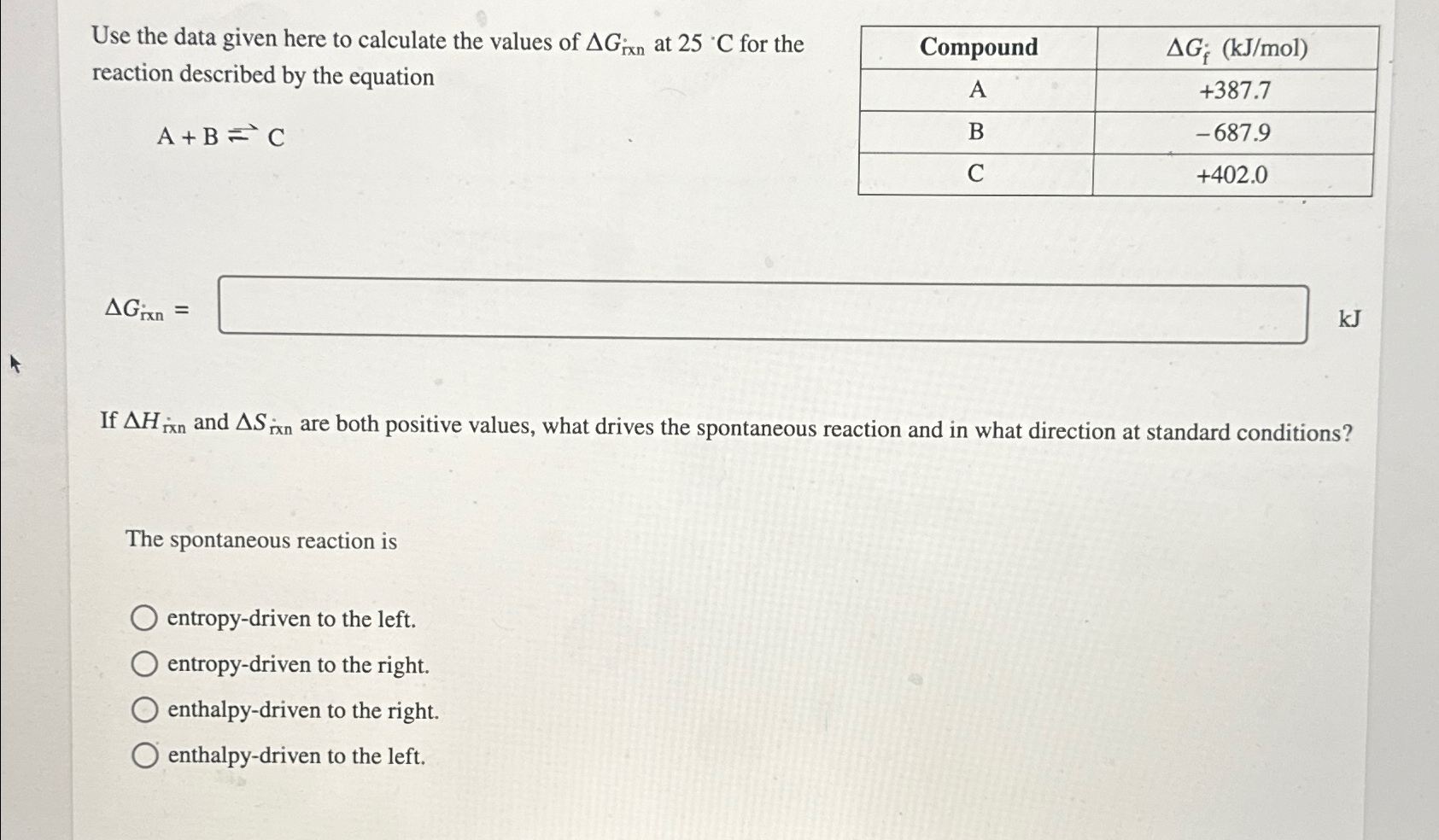 Solved Use the data given here to calculate the values of | Chegg.com