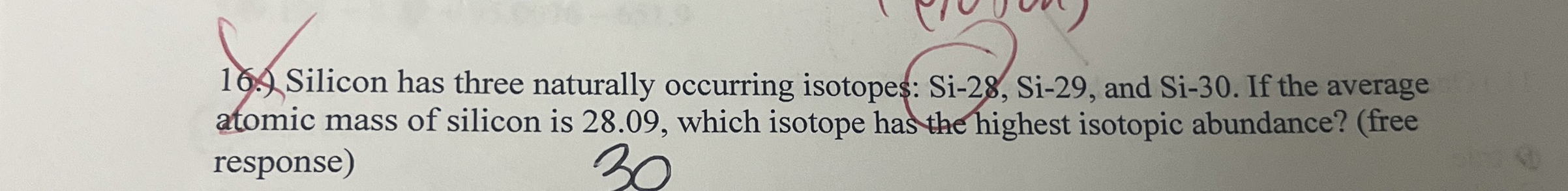 Solved Silicon has three naturally occurring isotopes: | Chegg.com