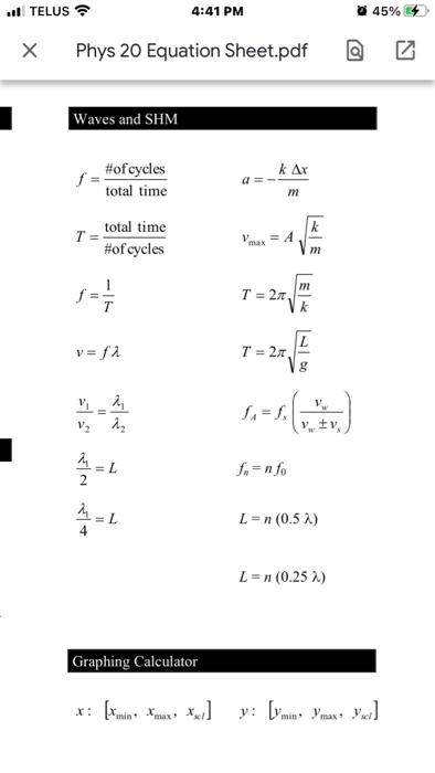Solved Unit 6 Lab - Paper version Name: Physies 20 UNIT 6 | Chegg.com