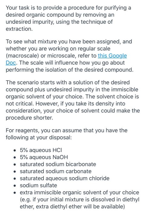 Solved desired compound undesired impurity он N H Macroscale | Chegg.com